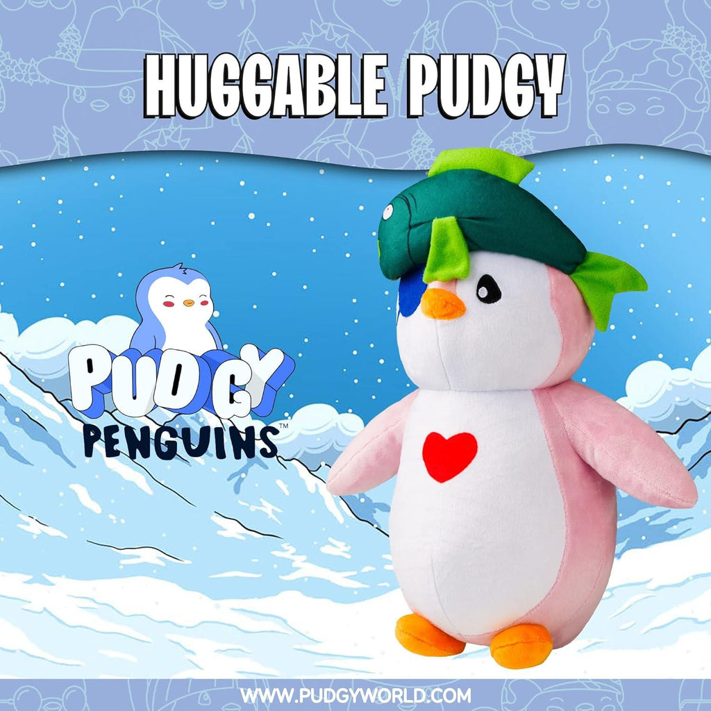 Sushi Pudgy Plushie Penguin Figure 12" Fish Head Eyepatch Heart Pengui ...