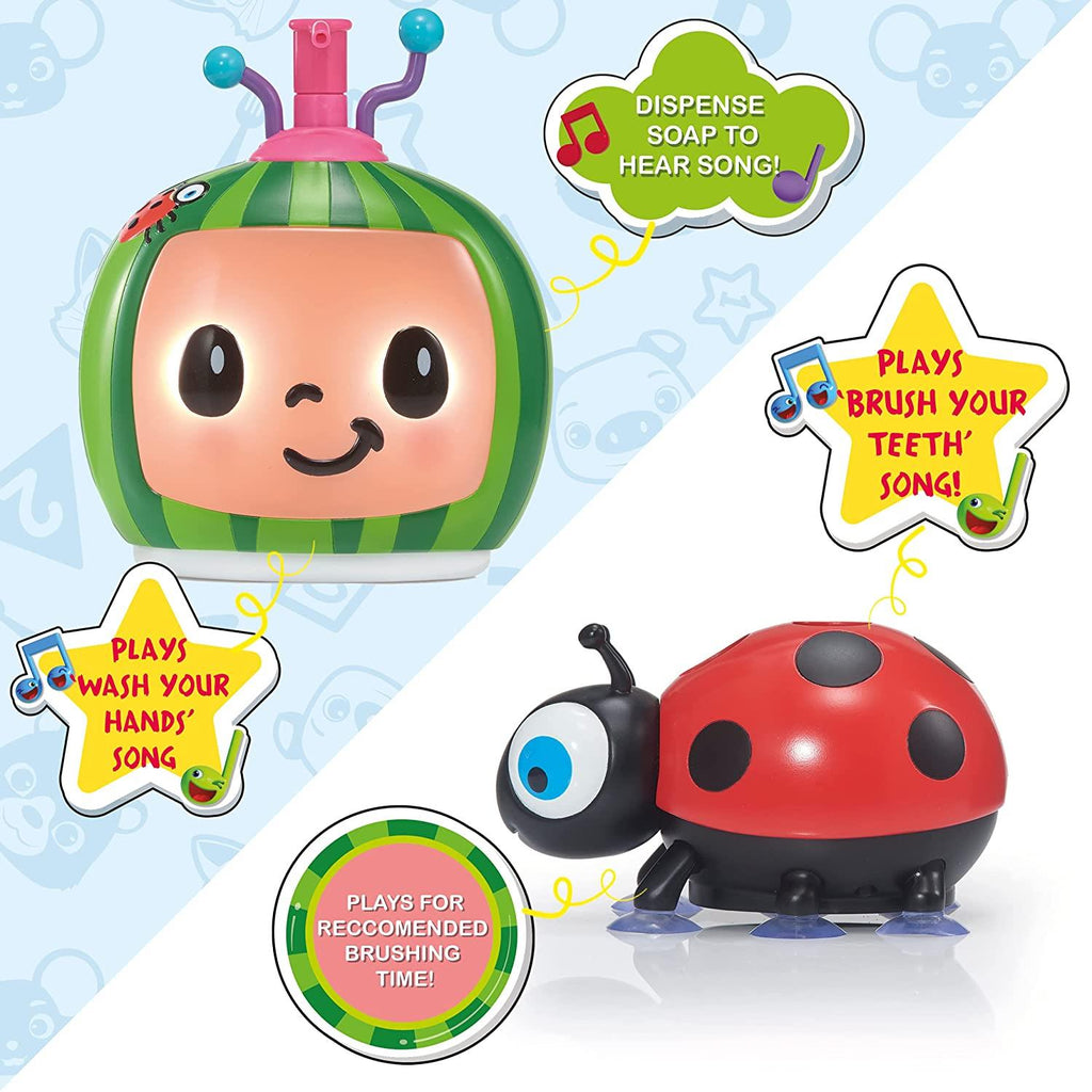 CoComelon Kids Soap Dispenser & Toothbrush Holder Music Buddies Set ...