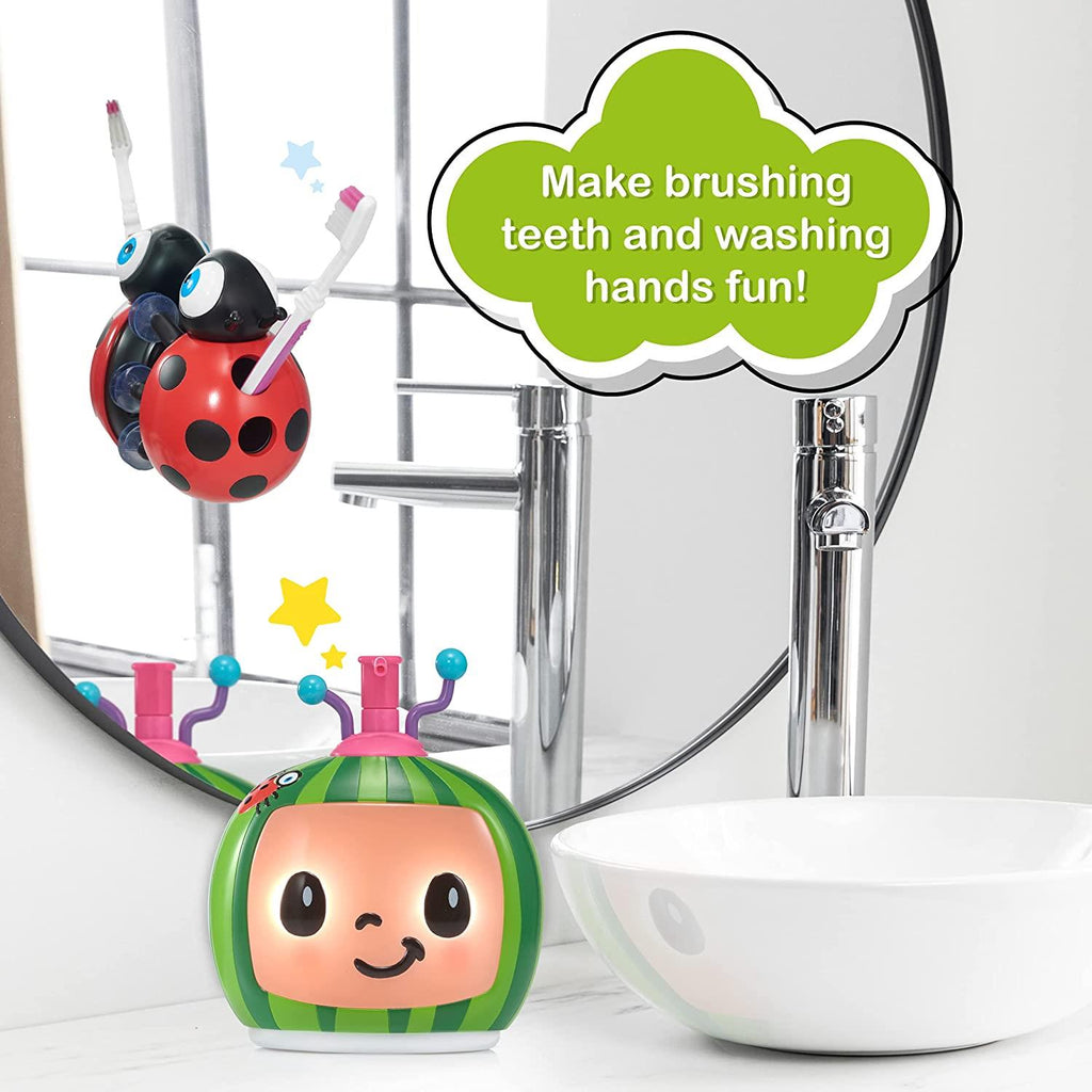 CoComelon Kids Soap Dispenser & Toothbrush Holder Music Buddies Set ...